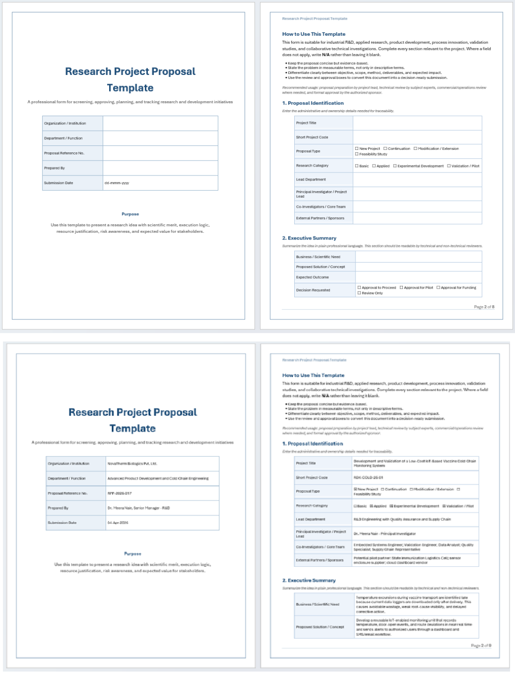 Research Project Proposal Template in Word | IPROFAZ DOCUMENTATION AND ...